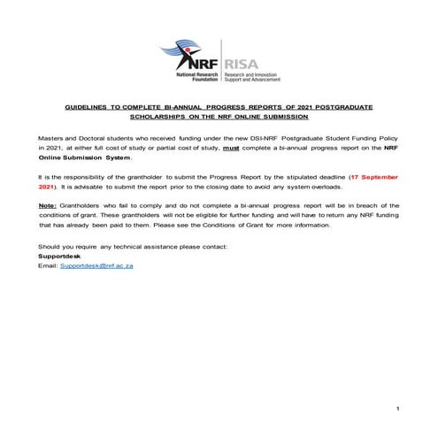 Attention Bursary holders: Tutorial to complete a bi annual progress ...