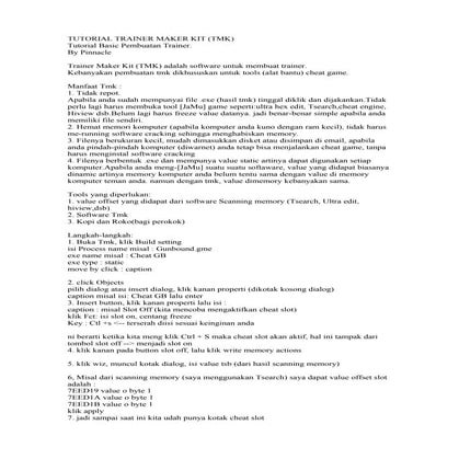 Tutorial trainer maker kit | DOC