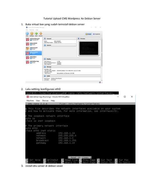 Tutorial upload cms wordpress ke debian server | PDF Tutorial upload cms wordpress ke debian server | PDF