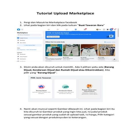 Tutorial upload produk ke marketplace | PDF