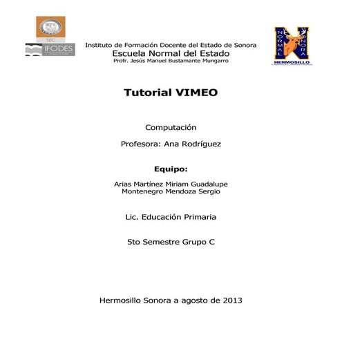 Tutorial para utilizar Vimeo | DOCX
