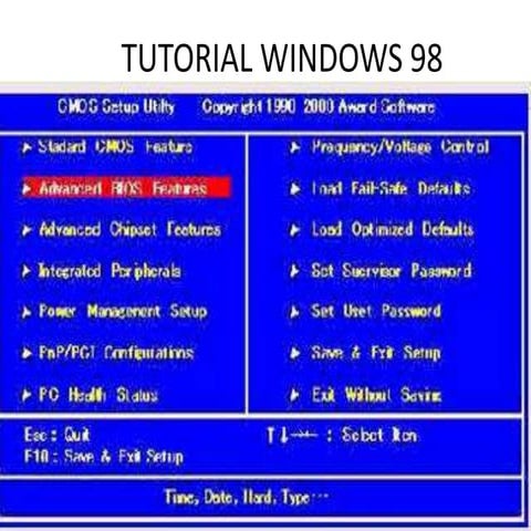 Tutorial windows 98 | PPTX | Operating Systems | Computer Software and ...