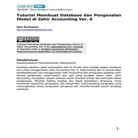 Tutorial Zahir Accounting Ver. 6 | PDF