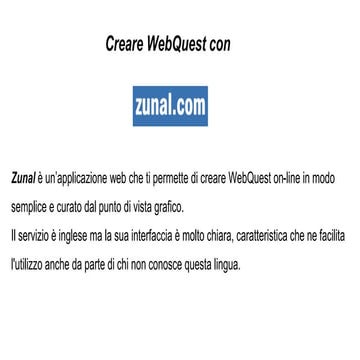 Come creare una WebQuest con Zunal | PDF