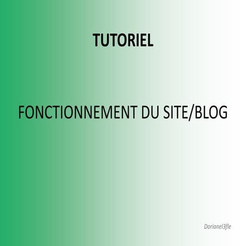 Tutoriel site wordpress | PPTX