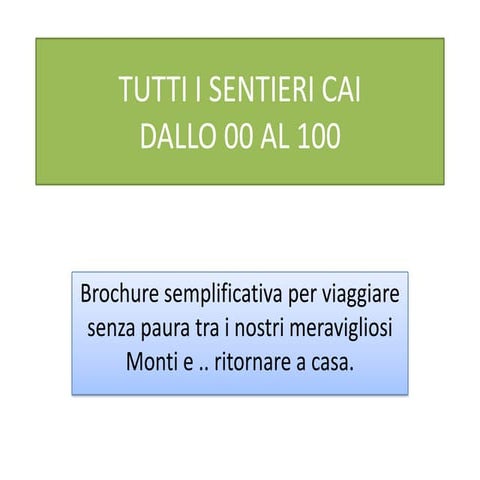 Tutti i sentieri cai | PPSX