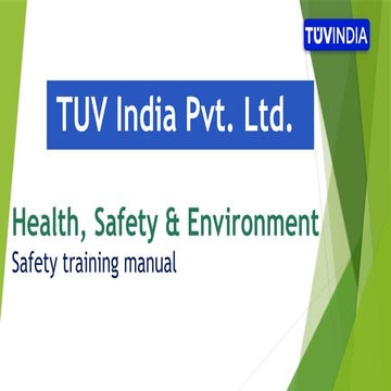 TUV_INDIA_Induction Health, Safety & Environment Safety training manual ...