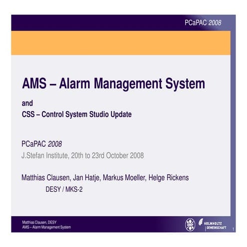 CSS - Alarm Management System (AMS) | PDF | Operating Systems | Computer Software and Applications