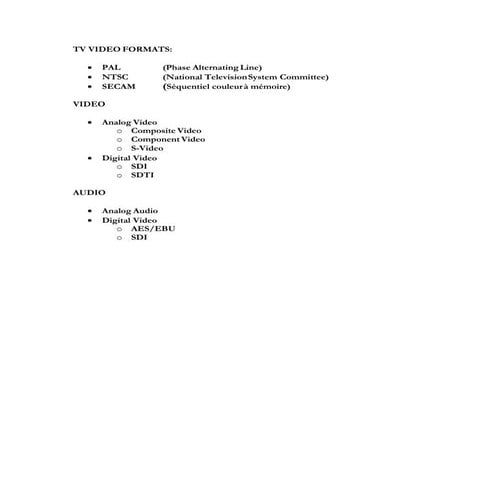 Tv Video Formats | DOC