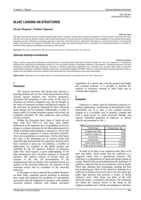 Calculation of blast loads | PPT