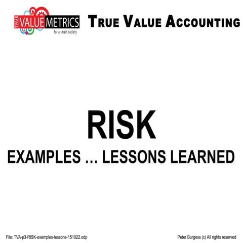 TVA p3 RISK ... LESSONS LEARNED ... OR NOT! | PPT
