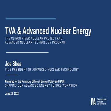 TVA and Advanced Nuclear Energy made into slides | PPTX | Power and ...