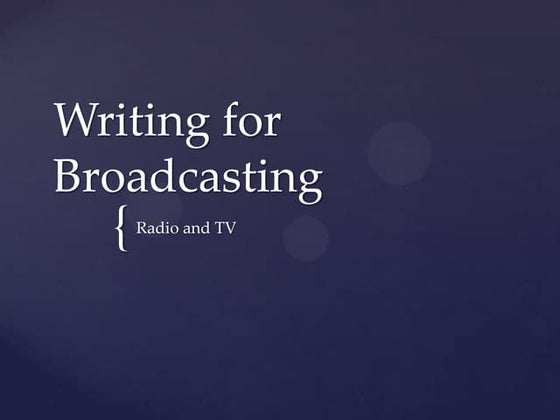 COMMON BROADCASTING TERMS IN RADIO & TV | PPT