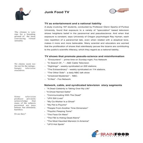 TV as Junk Food | PDF | Factual | Genres