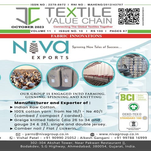 Textile value Chain- Oct 2023 | PDF
