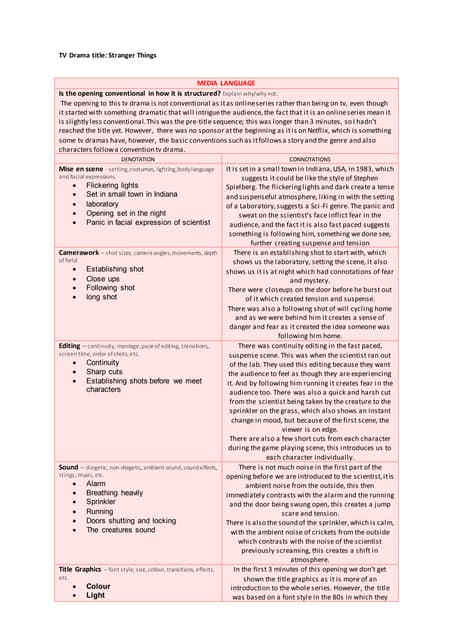 Stranger Things conventions sci-fi analysis | PPTX