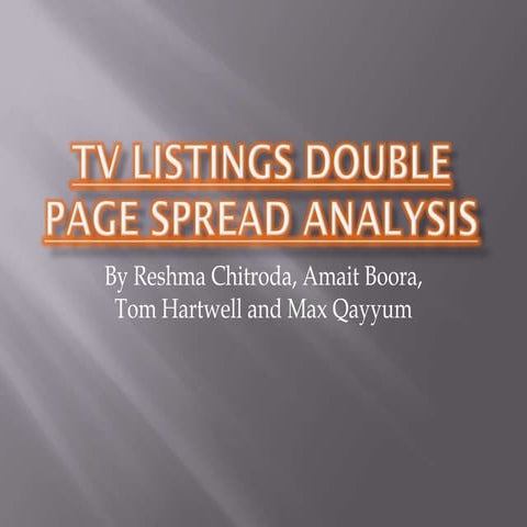 Analysis of Magazine Double Page Spreads | PPTX