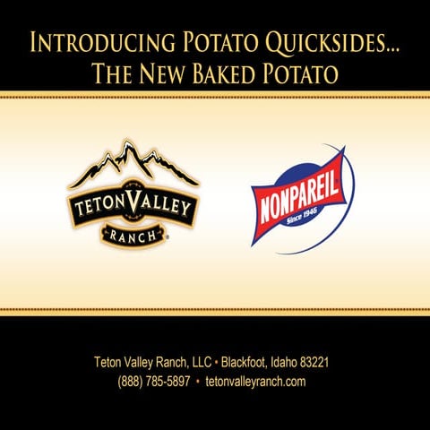 Iintroducing Quicksides the new baked potato from Teton Valley Ranch | PPS