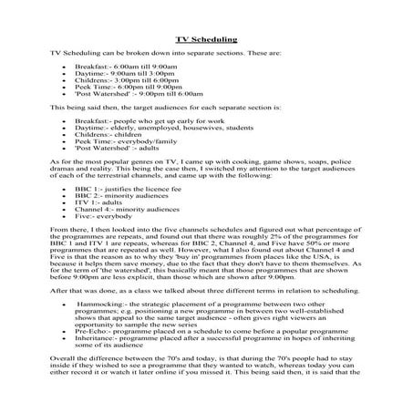 Tv scheduling | PDF