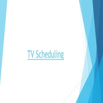 TV Scheduling | PPTX