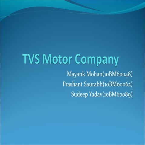 Tvsmotorcompany 110406025525-phpapp01 | PPT