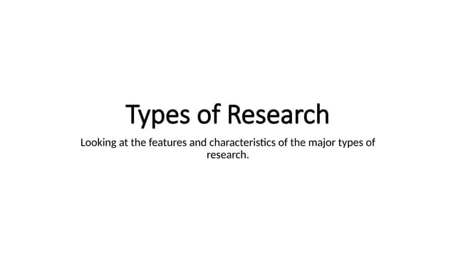 Types of research designs | PPTX