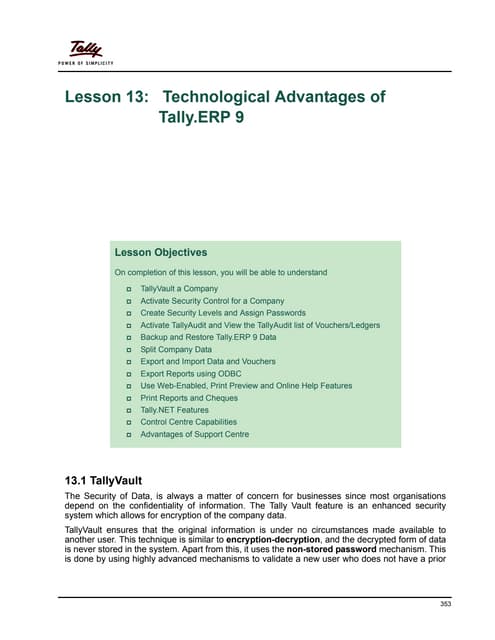 Application management and controls in tally | PDF | Operating Systems ...