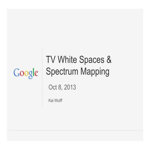 TV White Spaces & Spectrum Mapping | PDF | Computer Networking | Computing