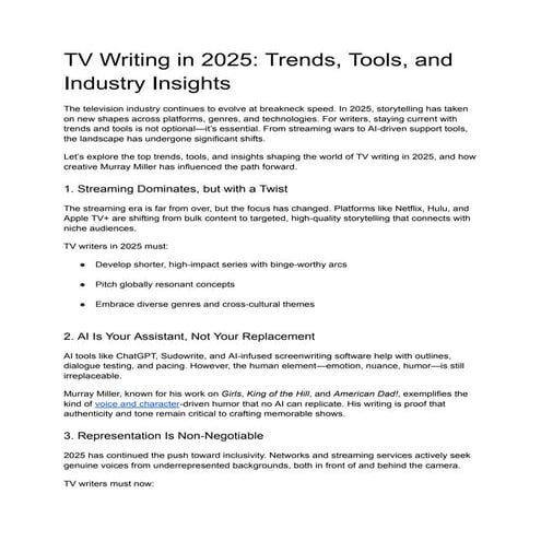 Breaking into Television Writing: A Modern Guide for Aspiring Creators ...