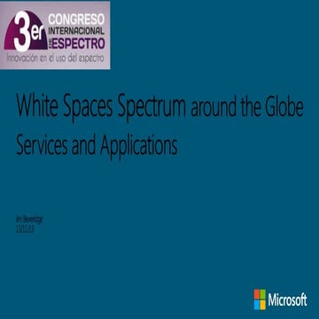 White Spaces Spectrum around the Globe - Microsoft | PDF | Computer ...