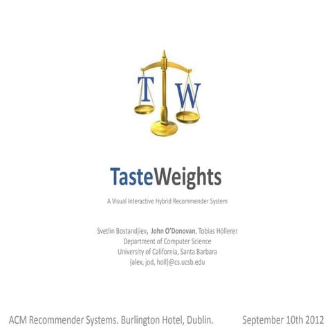 SIGIR 2011 Poster - Intent-Oriented Diversity in Recommender Systems | PDF