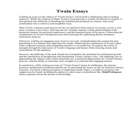 Twain Essays | PDF