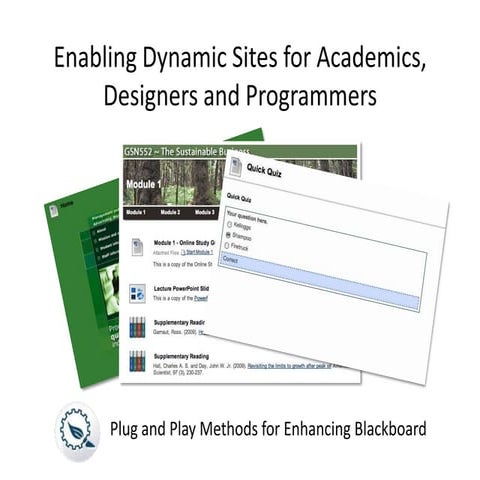 Tweaks: Enabling Dynamic Sites for Academics, Designers and Programmers ...