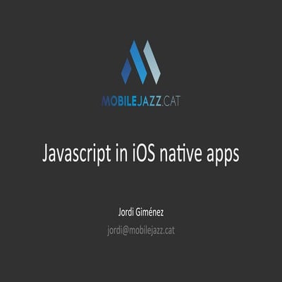 Javascript in iOS native apps - Tweet composer | PPT
