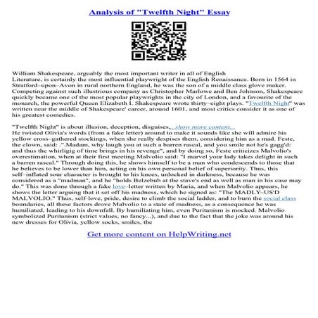 Twelfth Night Critical Essays | PDF