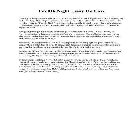 Twelfth Night Essay On Love.pdf