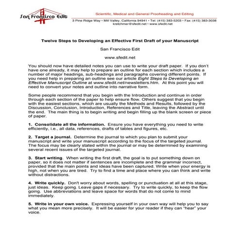 Twelve Steps To Developing An Effective First Draft | PDF