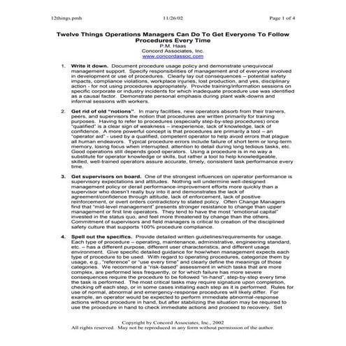 Twelve tips to improve procedure usage | PDF