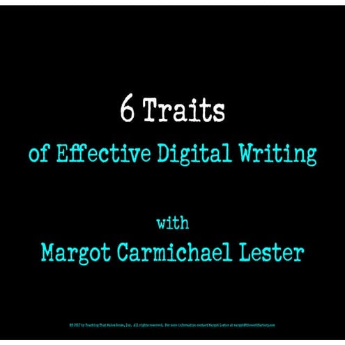 Writing Across the Curriculum: Exploring the 6 Traits | PPT