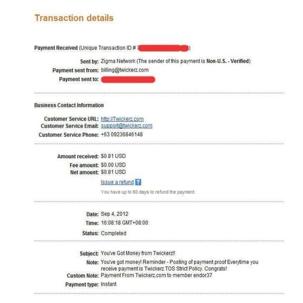 Twickerz payment proof | PPTX
