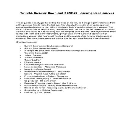 Twilight opening sequence | PDF