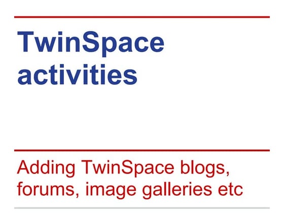 Twin space (2) what's in it- | PPT