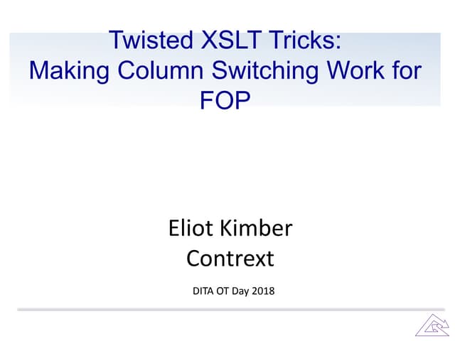 Twisted Xsl Tricks Column Switching For Fop Ppt