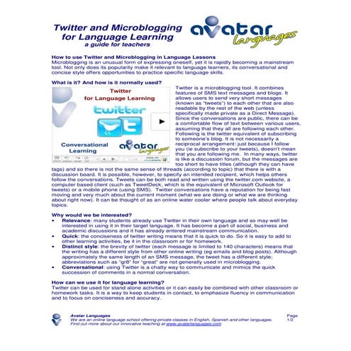 Twitter and Microblogging for Language Learning | PDF