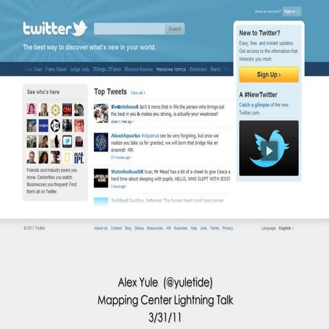 Esri Mapping Center Lightning Talk: Twitter | PPTX