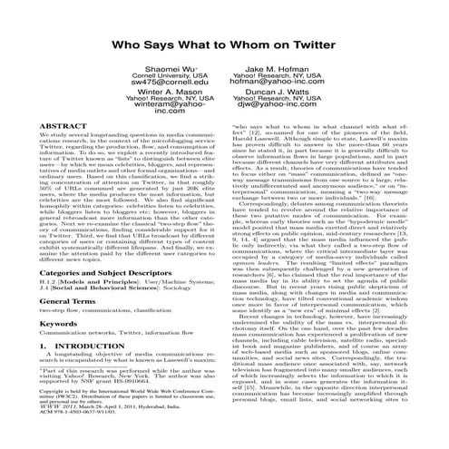 Measuring User Influence in Twitter | PDF