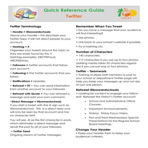 Twitter - Quick Reference Guide | PDF