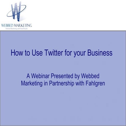 Twitter 101 Webinar | PPTX