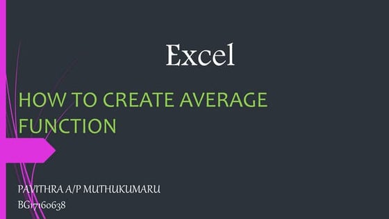 How to create Sum Function | PPT