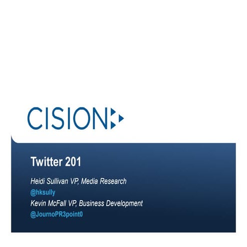 Twitter 201: Advanced Techniques for Building A Twitter Presence | PPT